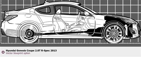 2013 Hyundai Genesis Coupe 2 0t R Spec Sedan Blueprints Free Outlines
