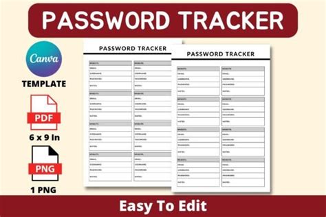 Password Tracker Canva Template Graphic By Superdesignbykoki · Creative Fabrica