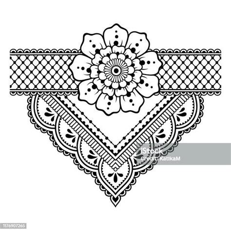 헤나 드로잉과 문신을위한 멘디 꽃 패턴 민족 동양 인도 스타일의 장식 낙서 장식 개요 손 그리기 벡터 그림입니다 0명에 대한 스톡 벡터 아트 및 기타 이미지 Istock