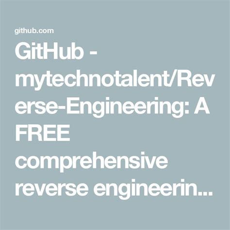 github mytechnotalent reverse engineering a free comprehensive reverse engineering tutorial