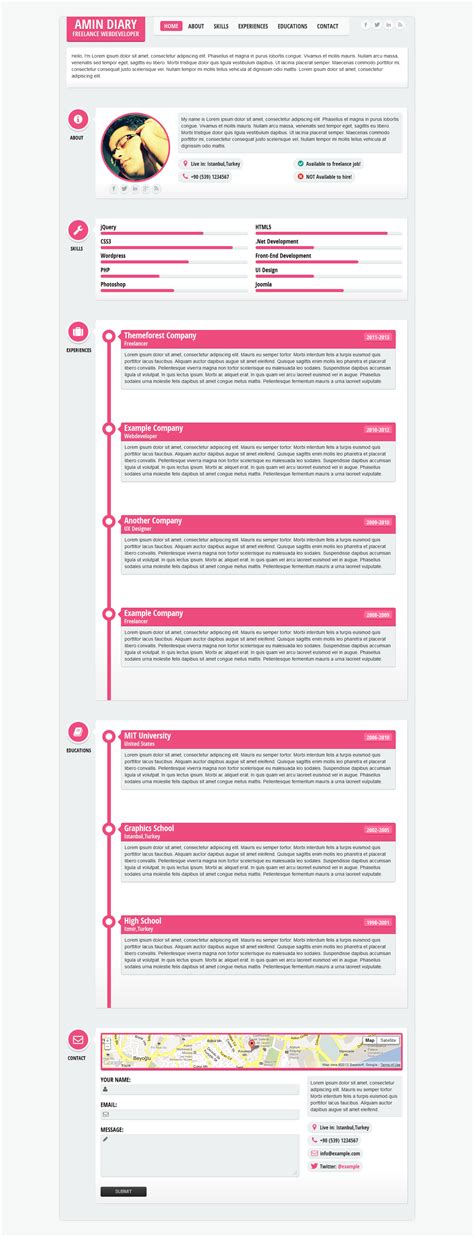 Flatty Cv Responsive Resume Template By Lemira Themeforest