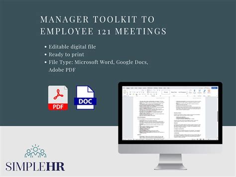 Manager Toolkit Printable Guide 121 Meeting Template Employee Smart Goals Development Plan