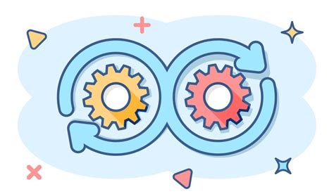 Premium Vector Development Icon In Comic Style Devops Vector Cartoon