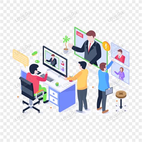 온라인 비 즈 니스 회의 등거리 도 Png 일러스트 무료 다운로드 Lovepik