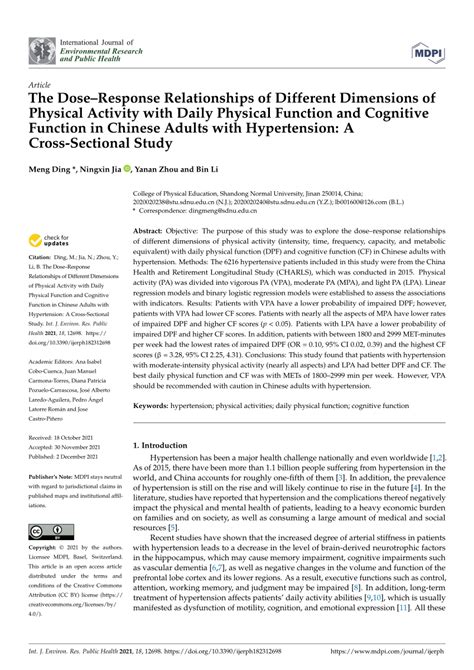 Pdf The Doseresponse Relationships Of Different Dimensions Of Physical Activity With Daily