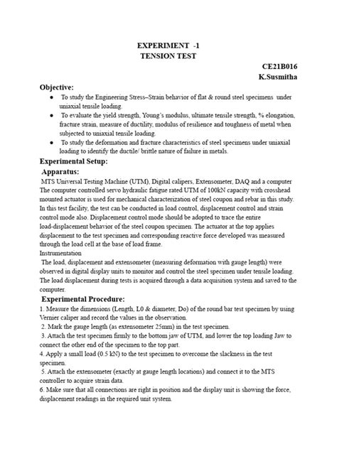 experiment 1 2 pdf deformation engineering ductility