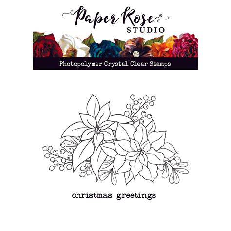 Poinsettia Bouquet Clear Stamp Set Crafted With Love And Roses
