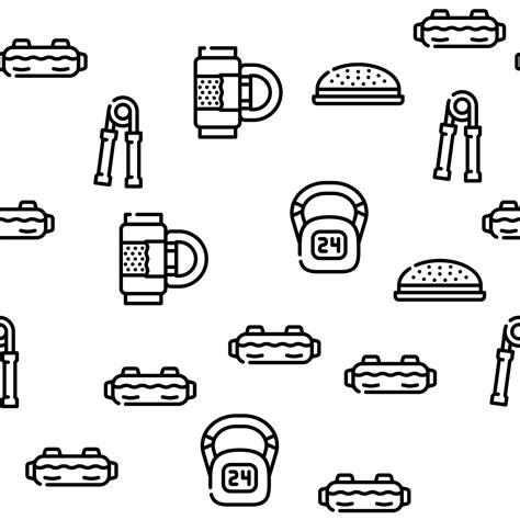 Home Gym Equipment Vector Seamless Pattern 17459188 Vector Art At Vecteezy