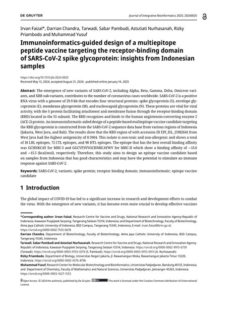 Pdf Immunoinformatics Guided Design Of A Multiepitope Peptide Vaccine Targeting The Receptor