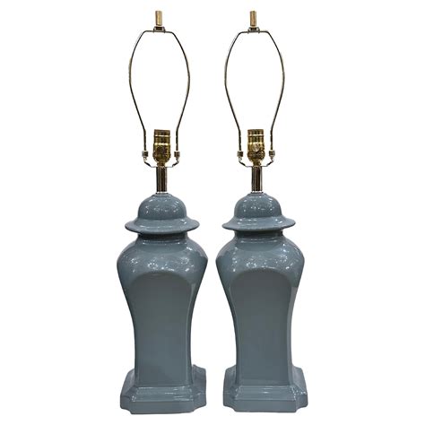 Pair Of Blue Porcelain Lamps For Sale At 1stdibs