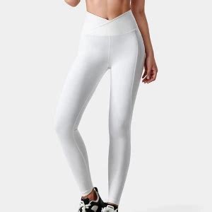 Anna Kaci Active Womens High Waist Crossover Leggings With V Waistband