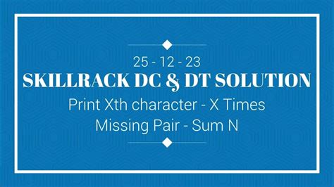 25 12 Skillrack Daily Challenge And Daily Test Solution Python Youtube