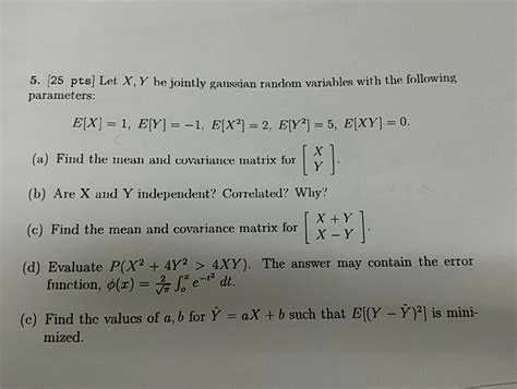 Solved E Jointly Gaussian Random Variables With The