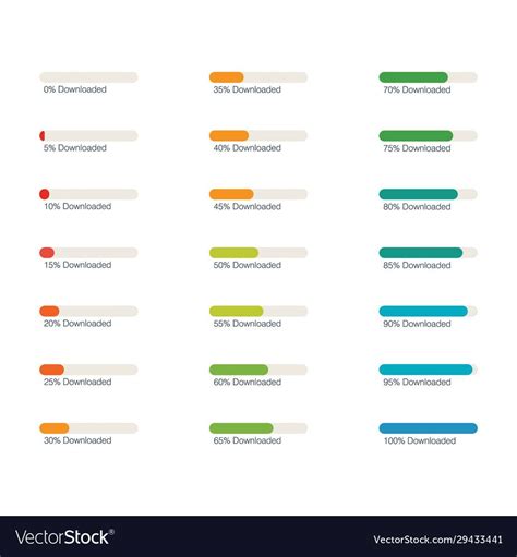 Progress Bars Vector Image Set