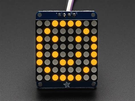 Adafruit Small 12 8x8 Led Matrix Wi2c Backpack Yellow Led Matrix