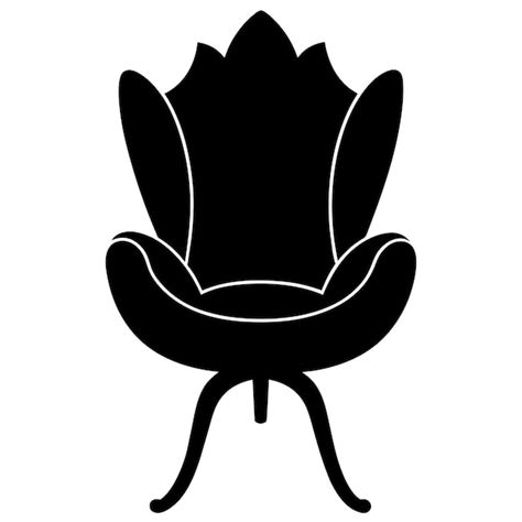 립 의자 터 실루 검은색 실루 22 프리미엄 벡터