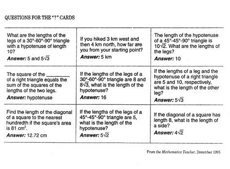 Pythagorean Theorem Game Teaching High School High School Math Math Card Games Pythagoras