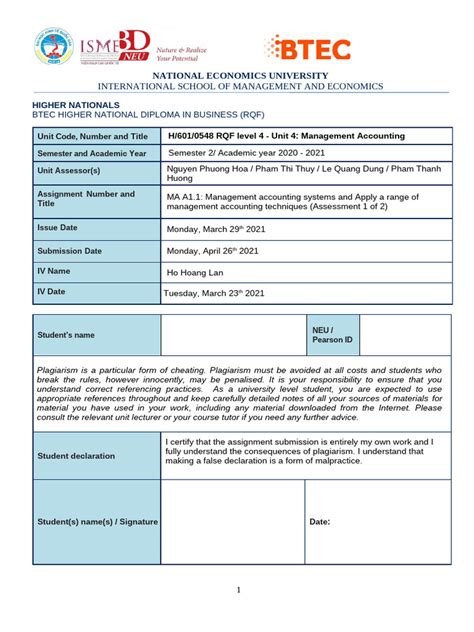 Ma Assignment Brief A11 Spring 2021 Pdf Inventory Cost Of Goods Sold
