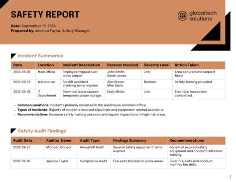 Safety Report Template Venngage
