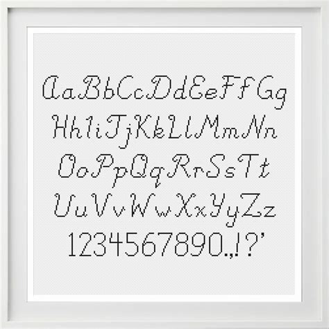 Cursive Cross Stitch Alphabet Letters With Numbers And Etsy Canada