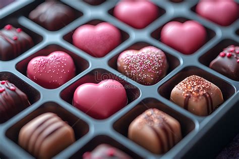 발렌타인 데이 하트 모양의 초콜릿 선물 상자 사진 무료 다운로드 Lovepik