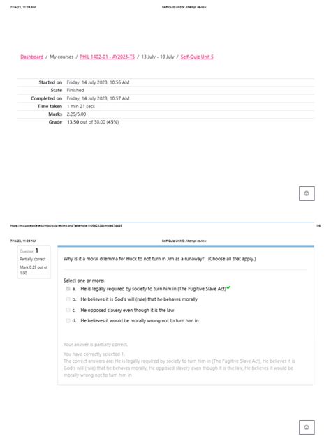 Self-Quiz Unit 5 - Attempt Review02 | PDF