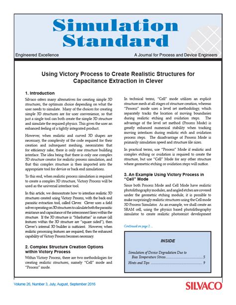 Using Victory Process To Create Realistic Structures For Capacitance Extraction In Clever Silvaco