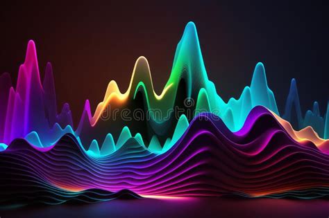 Abstract Neon Background With Colorful Wavy Line Glowing With Gradient In Ultraviolet Spectrum