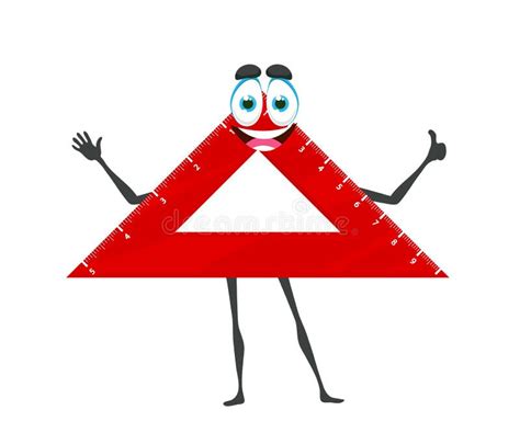 Cartoon School Plastic Triangle Ruler Character Stock Vector Cartoon School Plastic Triangle Ruler Character Stock Vector