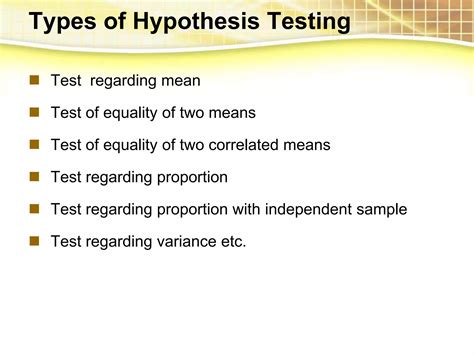 Hypothesis Testing 47 Ppt