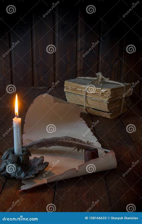 Scroll On The Table Stock Image Image Of Background 158166633