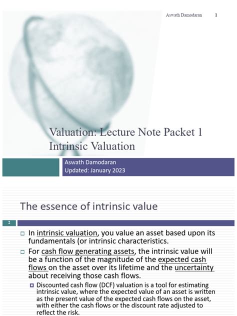 Class 3 Part 2 Pdf Valuation Finance Discounted Cash Flow