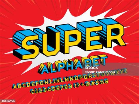 슈퍼 히어로 폰트 3차원 형태에 대한 스톡 벡터 아트 및 기타 이미지 3차원 형태 그림자 디자인 Istock