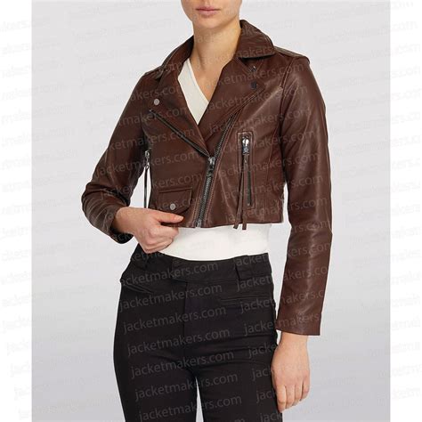 Rose Legacies Hope Mikaelson Brown Leather Cropped Jacket