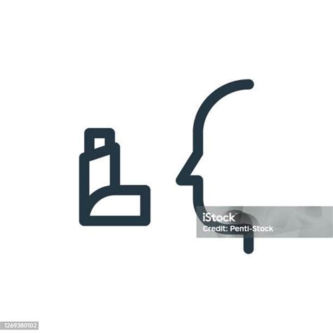 흰색 배경에서 격리된 흡입기 벡터 아이콘입니다 웹 사이트 디자인 및 모바일 앱 개발을위한 개요 얇은 라인 흡입기 아이콘 얇은 선 흡입기 윤곽선 아이콘 벡터