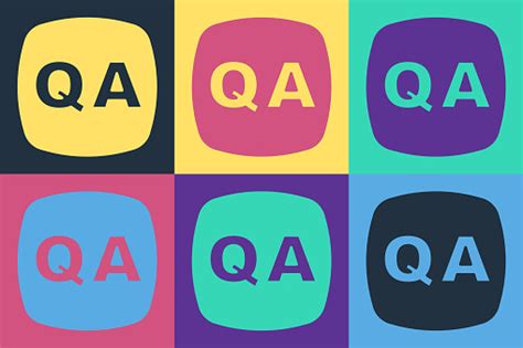 컬러 배경에서 격리된 질문 및 답변 아이콘이 있는 팝 아트 스피치 버블 Q 및 기호 Faq 기호 채팅 음성 거품 및 차트 벡터 질의응답에 대한 스톡 벡터 아트 및 기타