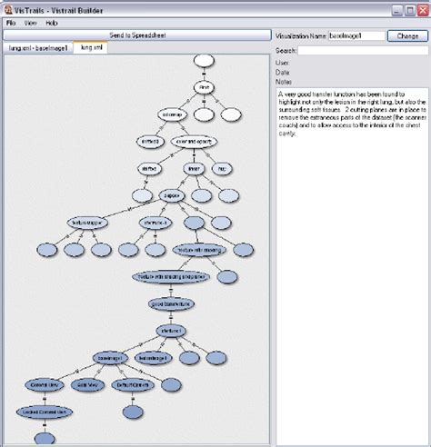 a snapshot of the vistrails history management interface each node in
