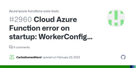 Cloud Azure Function Error On Startup WorkerConfig For Runtime Dotnet Isolated Not Found