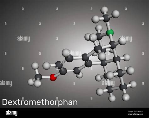 Dextromethorphan Dxm Molecule Antitussive Drug Molecular Model 3d Rendering Illustration