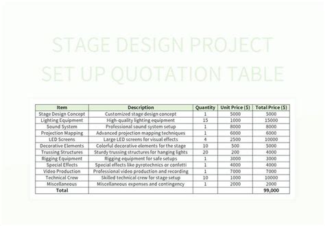 Creating A Quotation Table For Your Stage Design Project Excel Template Free Download Pikbest Creating A Quotation Table For Your Stage Design Project Excel Template Free Download Pikbest