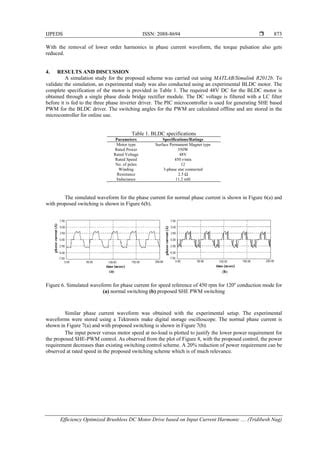 Efficiency Optimized Brushless DC Motor Drive Based On Input Current Harmonic Elimination PDF