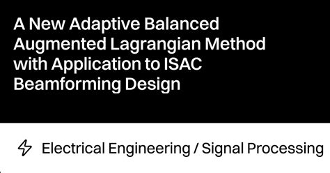 A New Adaptive Balanced Augmented Lagrangian Method With Application To