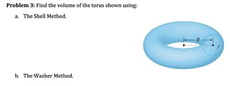 Solved Problem Find The Volume Of The Torus Shown Using Chegg