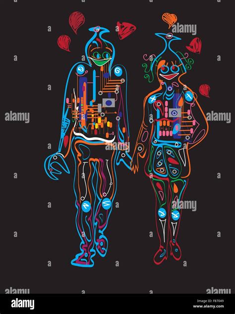 Two Female Robots Stock Vector Images Alamy