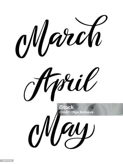 3 월 4 월 5 월 개월간 맡았던 이름입니다 손으로 쓴된 글자의 집합입니다 시즌으로 포스터 엽서 인사 카드 초대장 서식 파일 벡터 일러스트 개념이 봄 광고 달력 봄에 대한