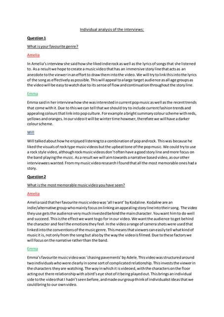Analysis Of Interviews Docx