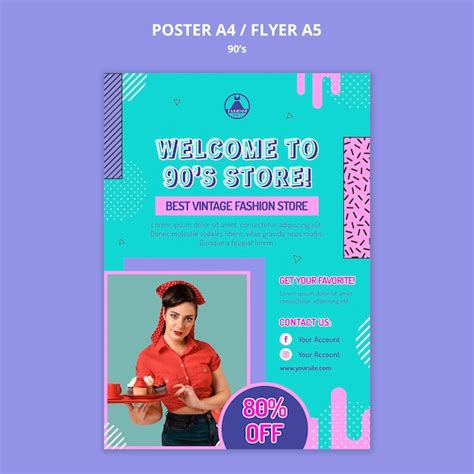 Free Psd 90s Retro Poster Design Template