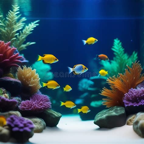 A Green Beautiful Planted Tropical Freshwater Aquarium With Fishes