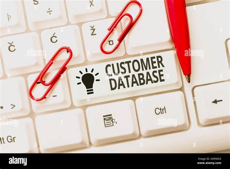 Hand Writing Sign Customer Database Business Overview Uptodate On Customer Information Records