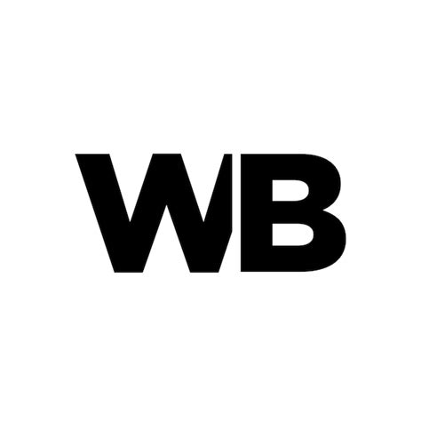 W e B WB modelo de design de logotipo Logotipo baseado em monograma inicial mínimo Vetor Premium